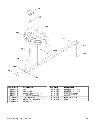 Parts for TABLE SAW 10" SUPER HEAVY DUTY - Grizzly Industrial, Inc.