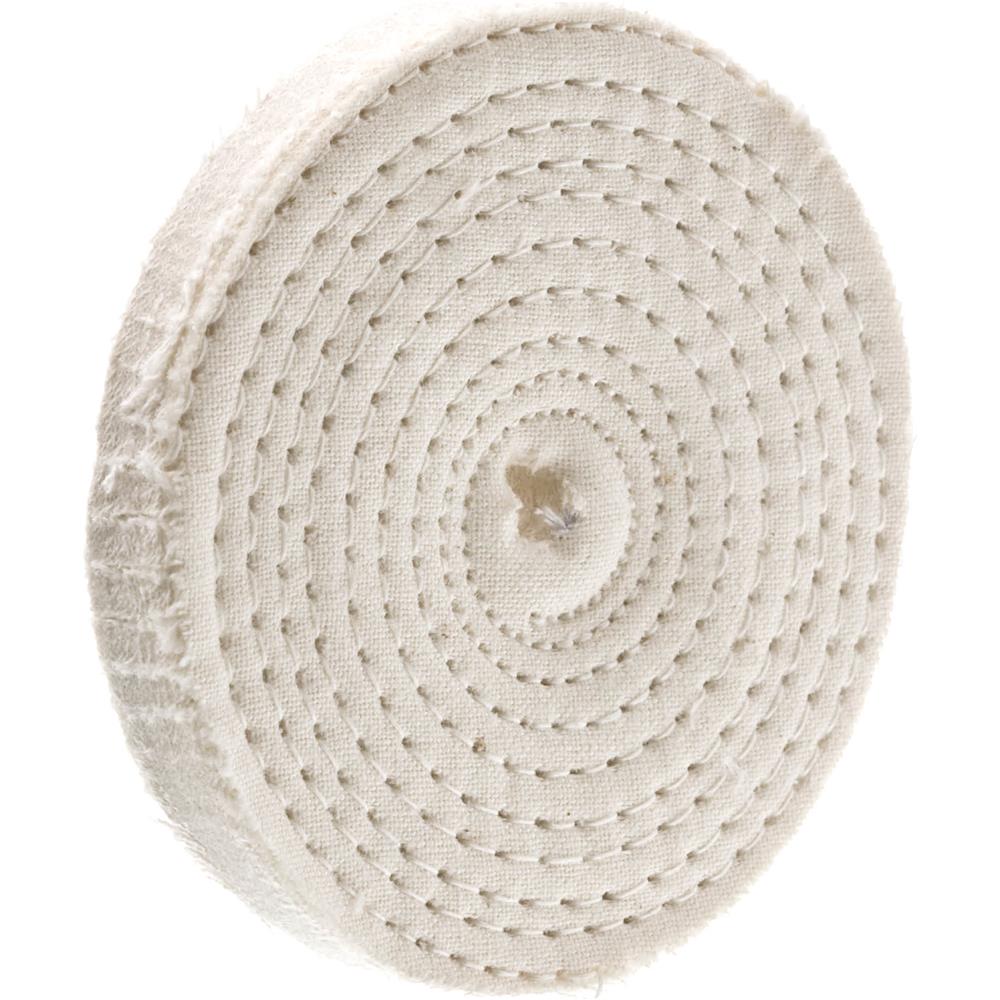 3" x 40 Ply x 1/4" Spiral Sewn Buff Wheel, 5,000 RPM - Grizzly Industrial