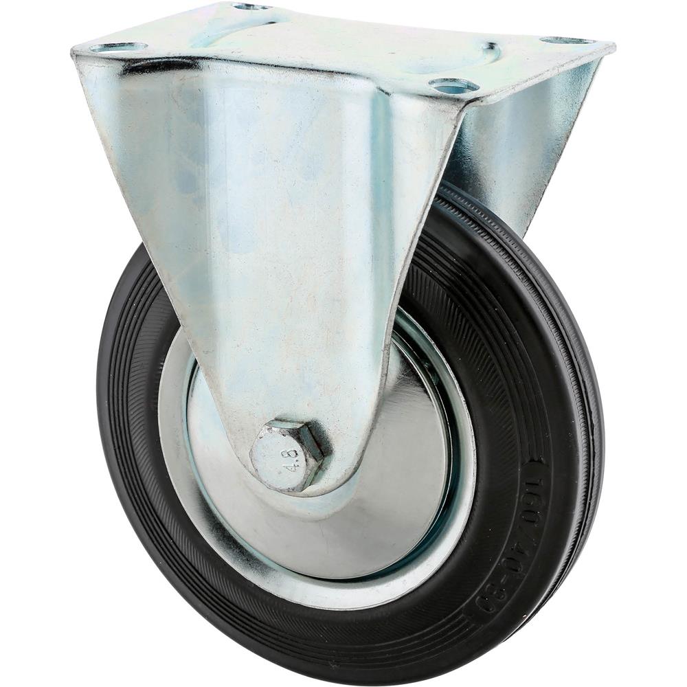 6-1/4" Black Rubber Fixed Caster - Grizzly Industrial, Inc.