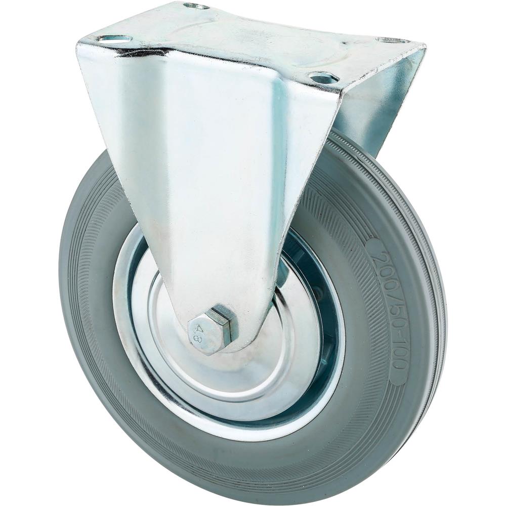 8" Gray Industrial Fixed Caster - Grizzly Industrial