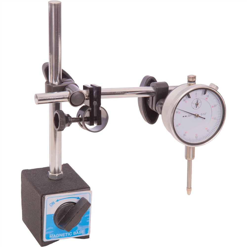 Magnetic Base with Dial Indicator and Case - Grizzly Industrial