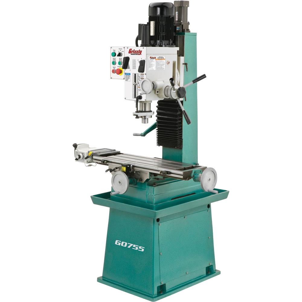 Grizzly G0755 - 10" x 32" 2 HP HD Mill/Drill w/ Stand & Power Feed ...