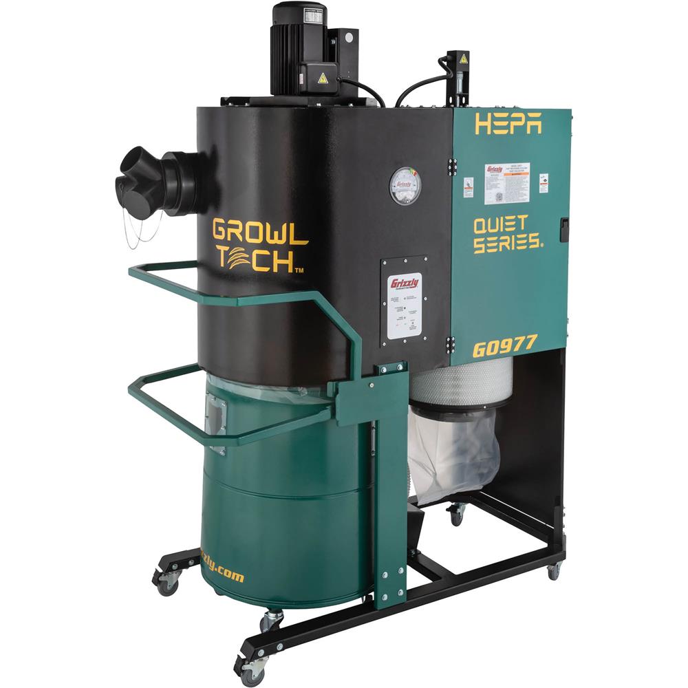 Growl-Tech G0977 - 3 HP Two-Stage Quiet Series Cyclone Dust Collector ...