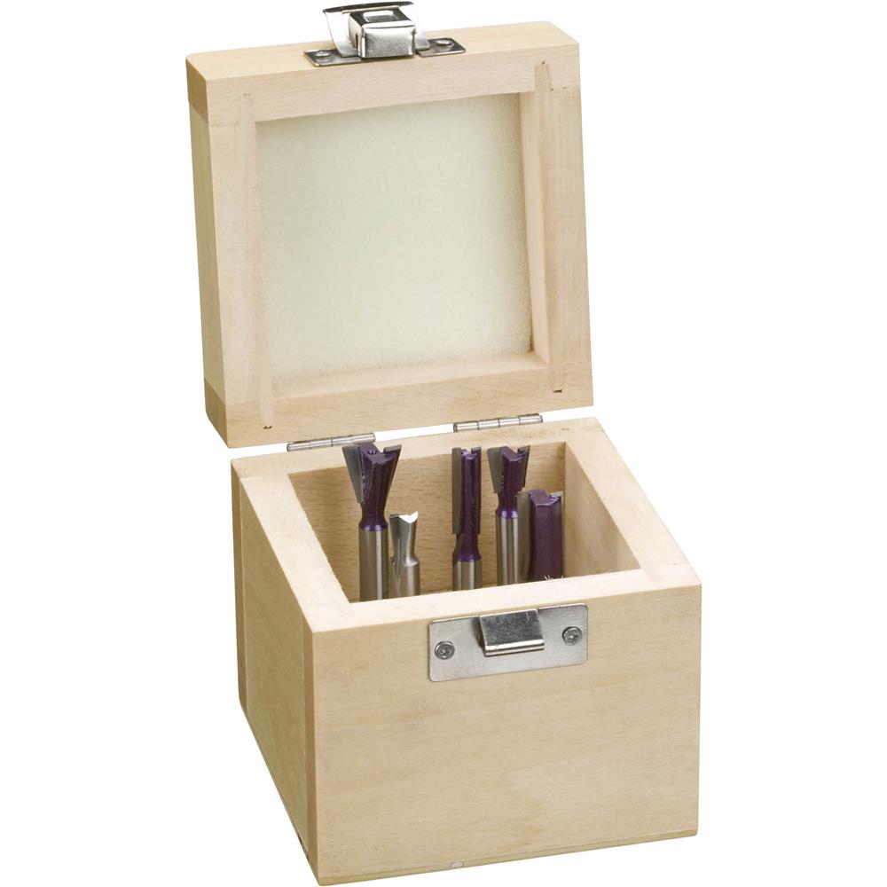 Dovetail Bit 5 Pc. Set, 1/4" Shank - Grizzly Industrial, Inc.