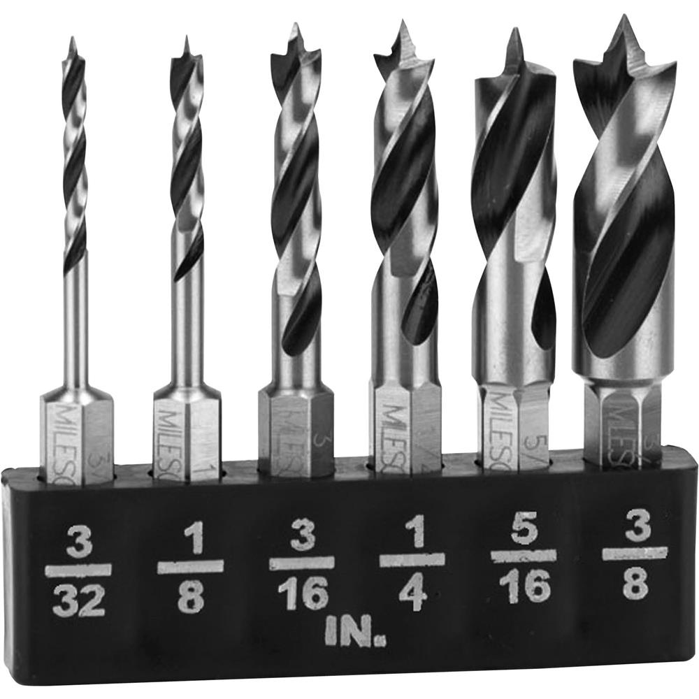 Wood Stubby Bit Set, 6 pc. - Grizzly Industrial, Inc.
