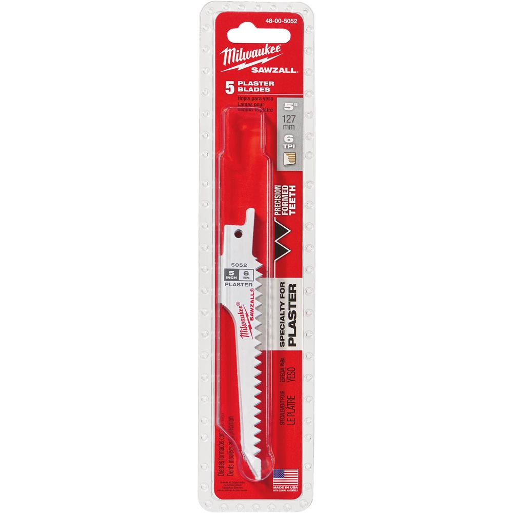 SAWZALL 5" 6TPI Plaster Blade - 5Pk - Grizzly Industrial, Inc.