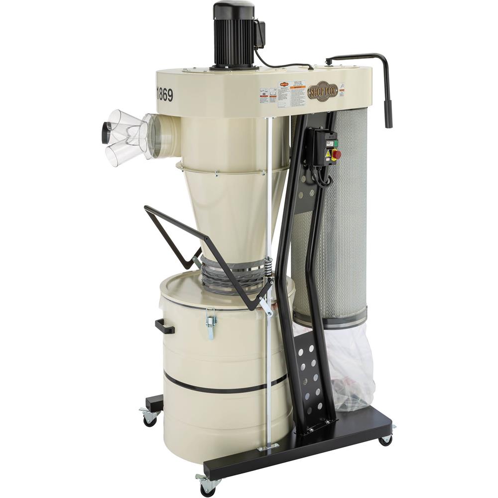 Shop Fox W1869 - 3 HP Portable Cyclone Dust Collector - Grizzly ...