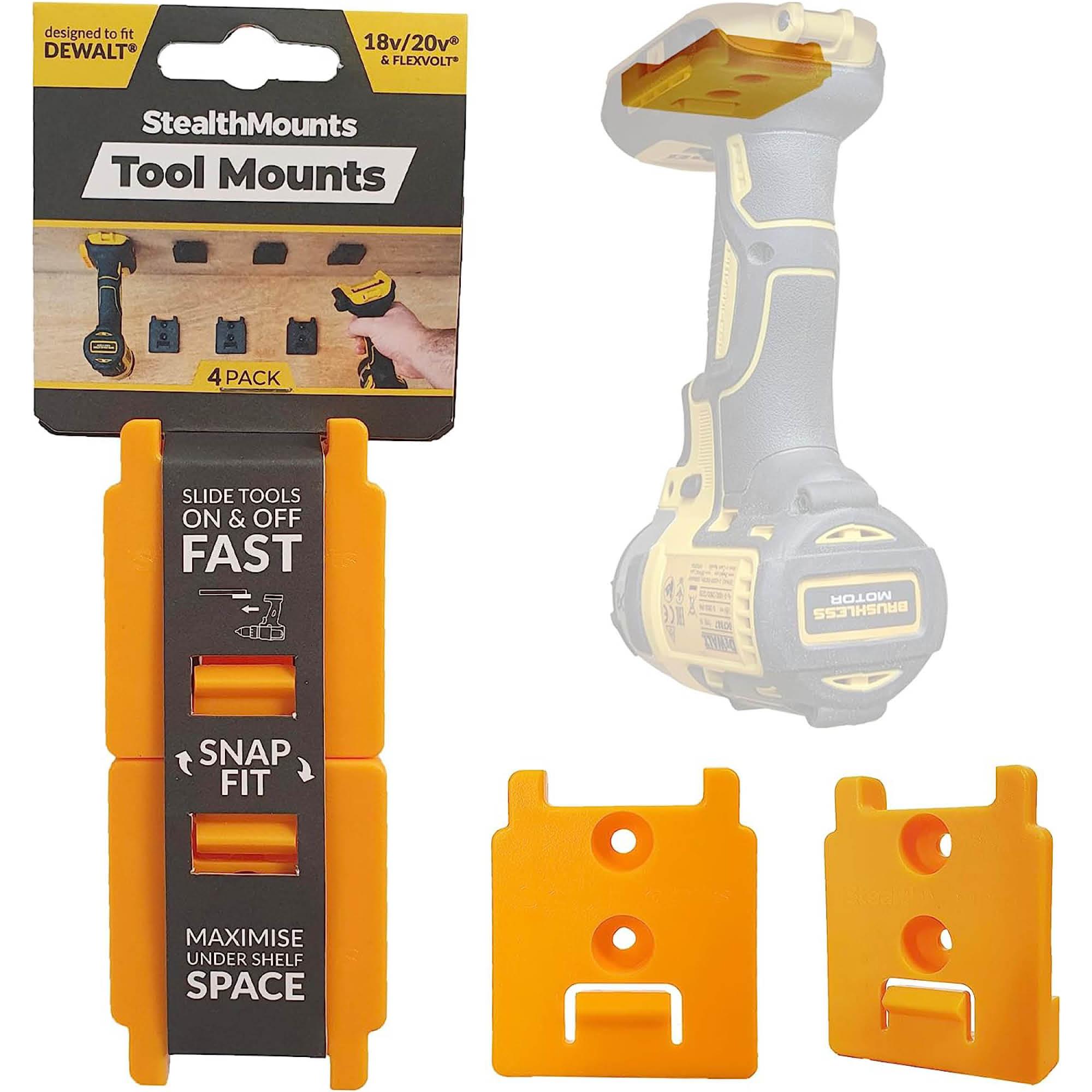 Tool Mount for DeWalt 20V XR - 4-Pk. (Yellow) - Grizzly Industrial, Inc.