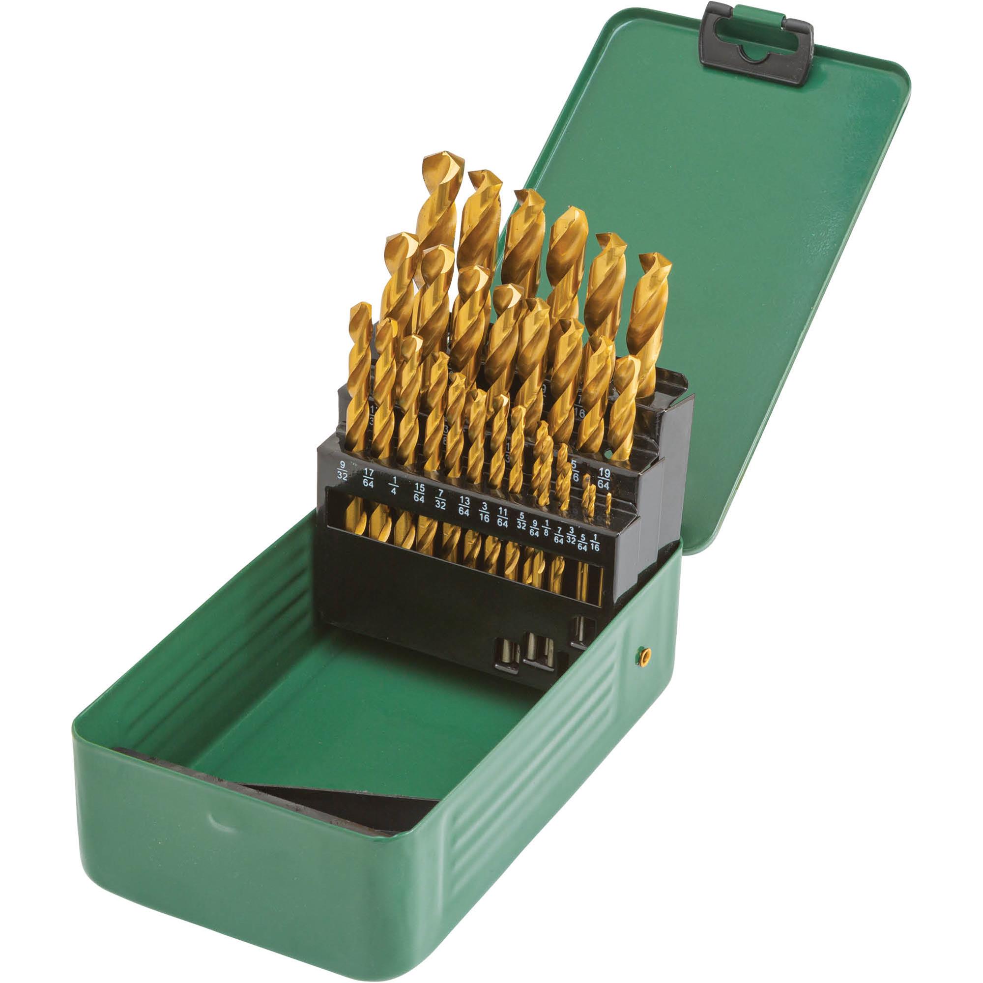 M2 HSS TiN-Coated Drill Bit Set, 29 Pc. - Grizzly Industrial, Inc.