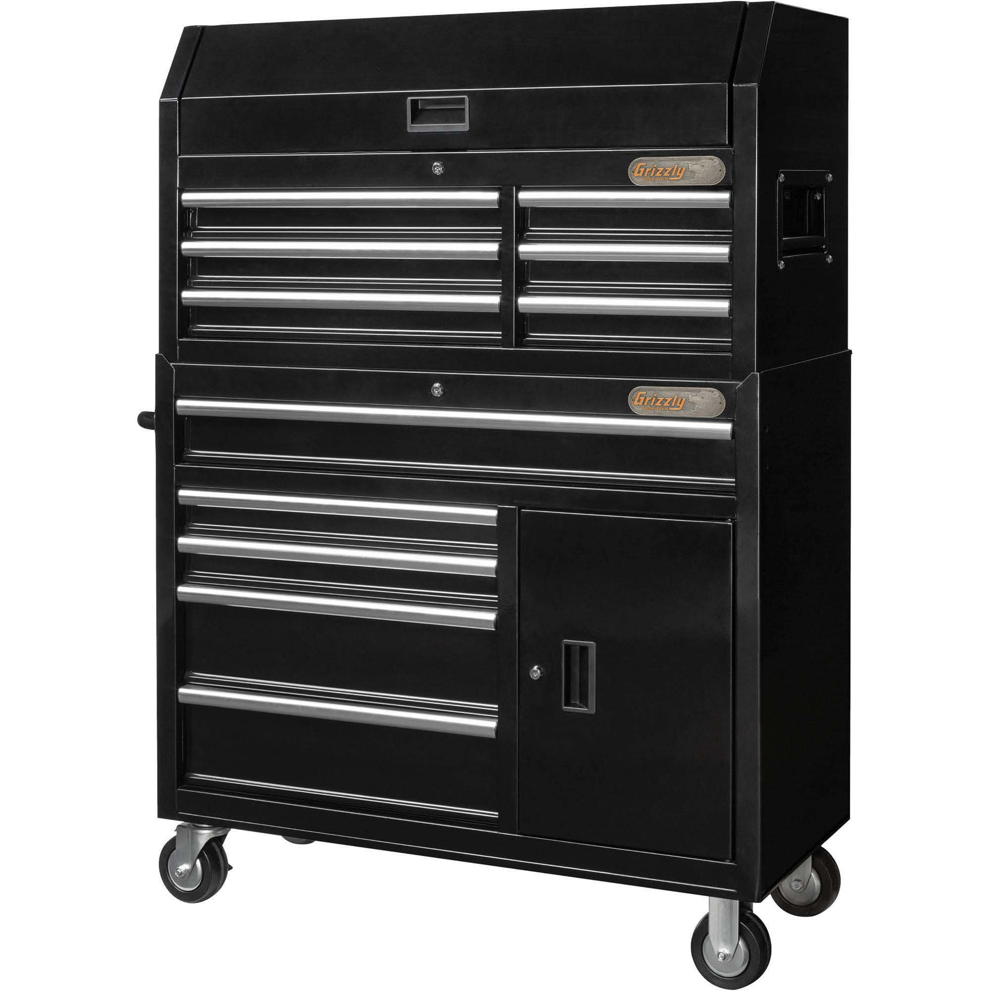 42" 11-Drawer & 1-Door Tool Chest and Cabinet Combo Set - Grizzly ...