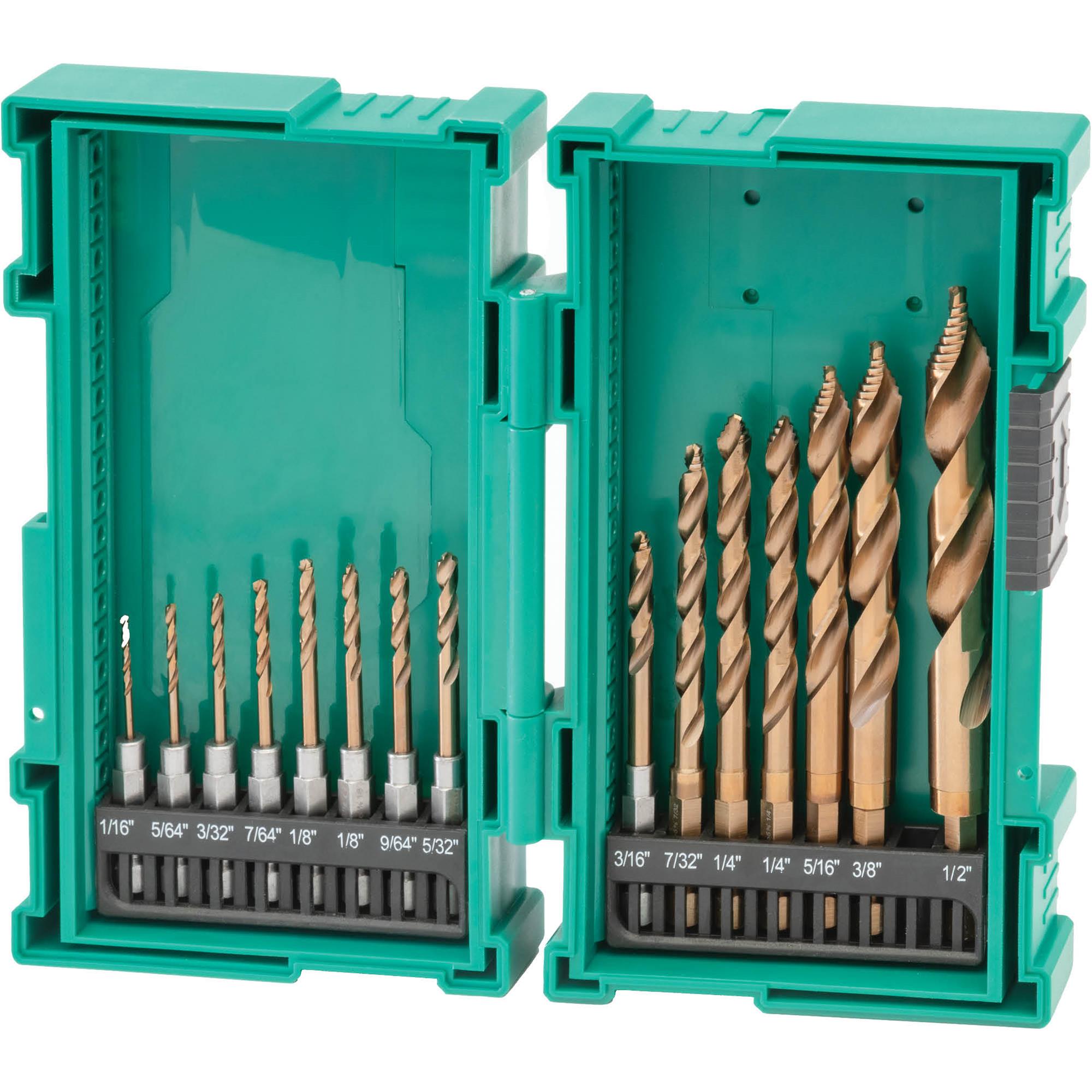 15-Pc. M35 Cobalt Step Point Drill Bit Set - Grizzly Industrial, Inc.